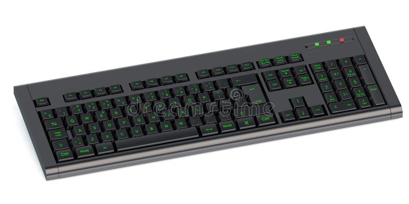 Modern Green Backlit Keyboard Stock Illustration - Illustration of ...