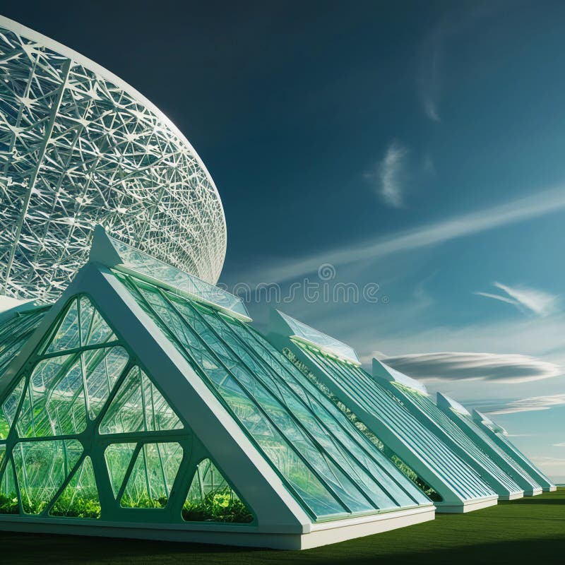 A Modern Green Building with a Futuristic Design, Characterized by Its ...