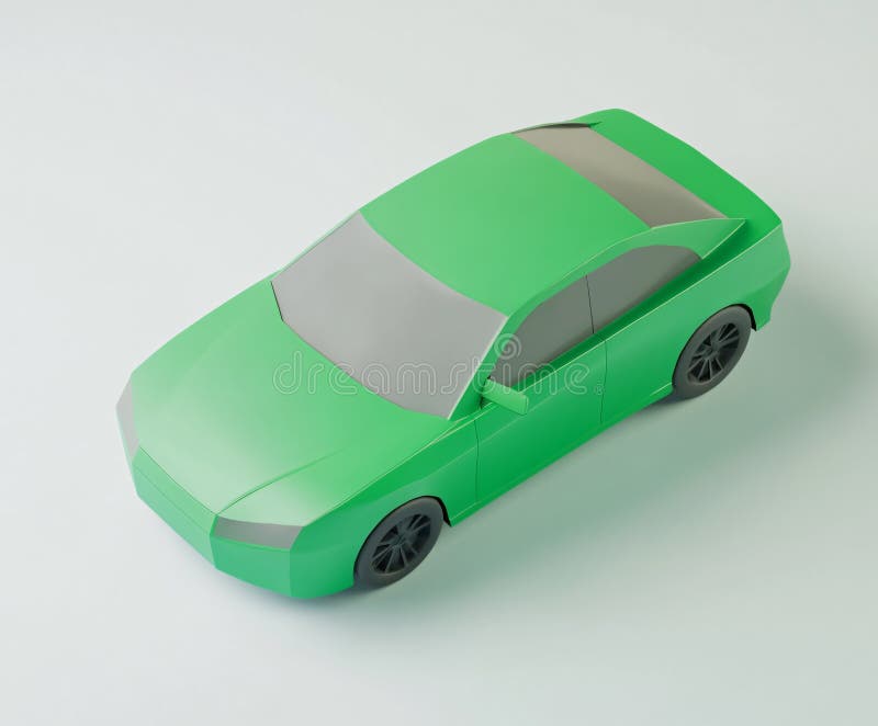 Modern Green Car Model Displayed on a Light Surface, Showcasing ...