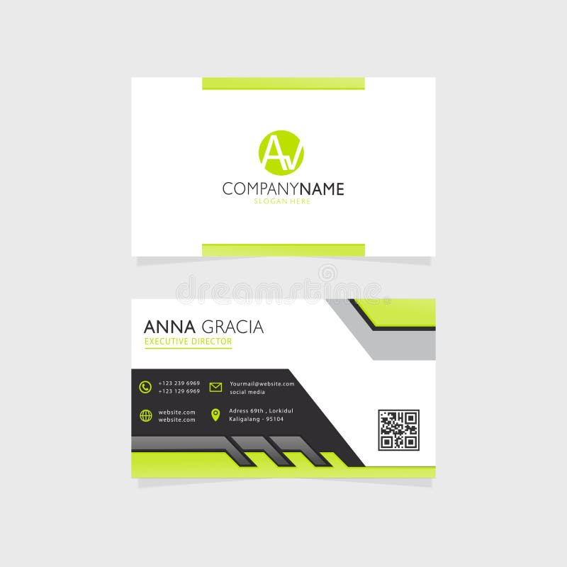 Modern Green Creative Business Card Template Design Vector Stock Vector ...