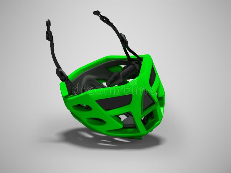 Modern Green Cycling Helmet for Extreme Rides 3d Render on Gray ...