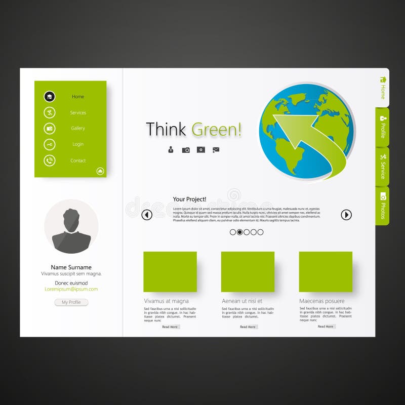 Modern green eco website stock vector. Illustration of design - 38338814