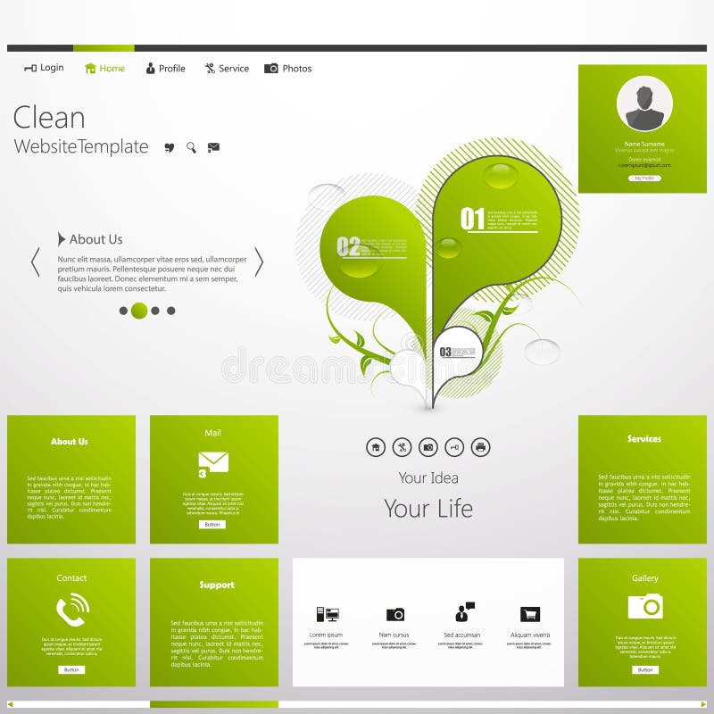 Modern green eco website stock vector. Illustration of environment ...