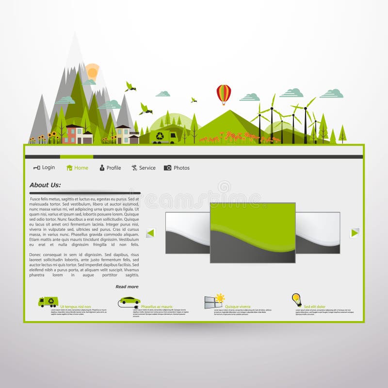 Modern green eco website stock vector. Illustration of design - 38338814