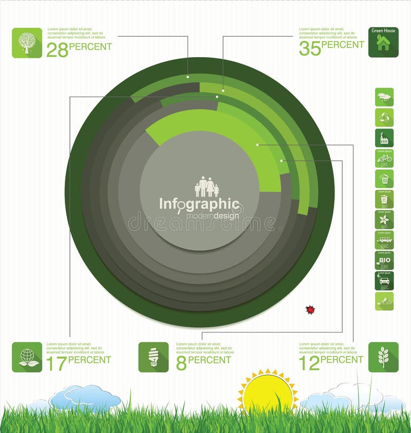 Modern Green Ecology Design Layout Stock Illustration - Illustration of ...