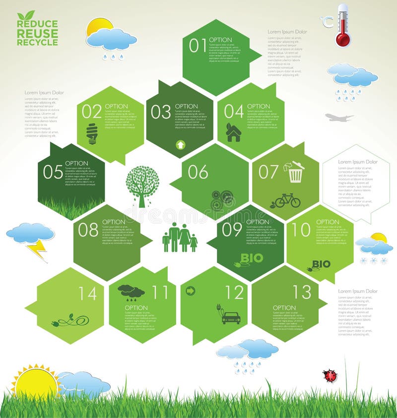 Modern Green Ecology Design Layout Stock Illustration - Illustration of ...
