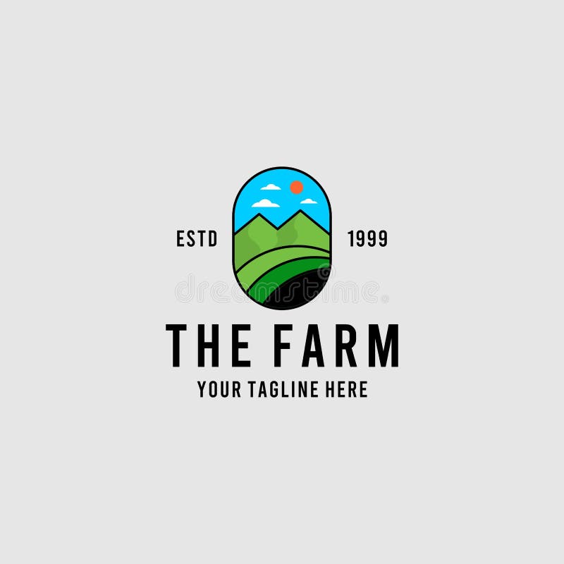 Modern Green Farm Logo Design Stock Illustration - Illustration of ...