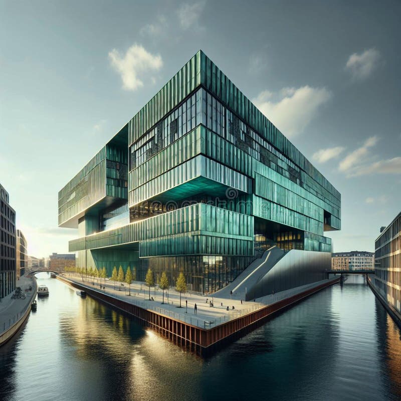 Unique Architectural Observation Tower Against Clear Blue Sky Stock ...