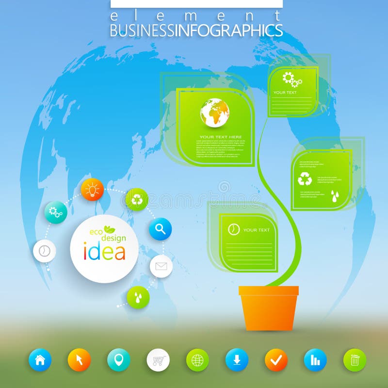 Modern Green Infographic . Can Be Used for Stock Vector - Illustration ...