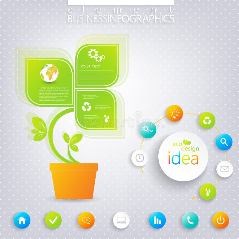 Go Green Infographic Concept In Greenery Color Stock Vector ...