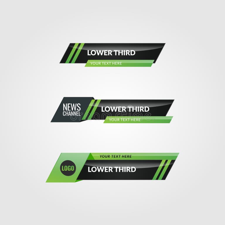 Modern Green Lower Third Set for Video Vector Design Stock Vector ...