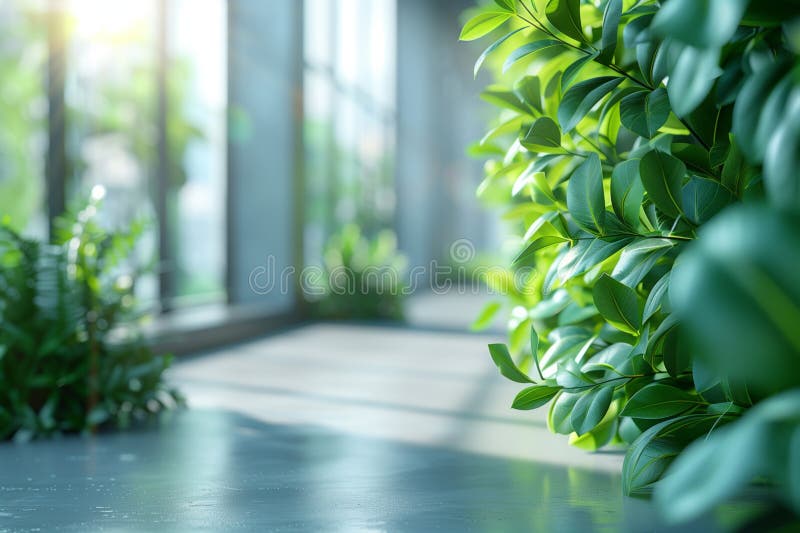 Modern Green Office with Natural Light and Foliage for a Healthy ...