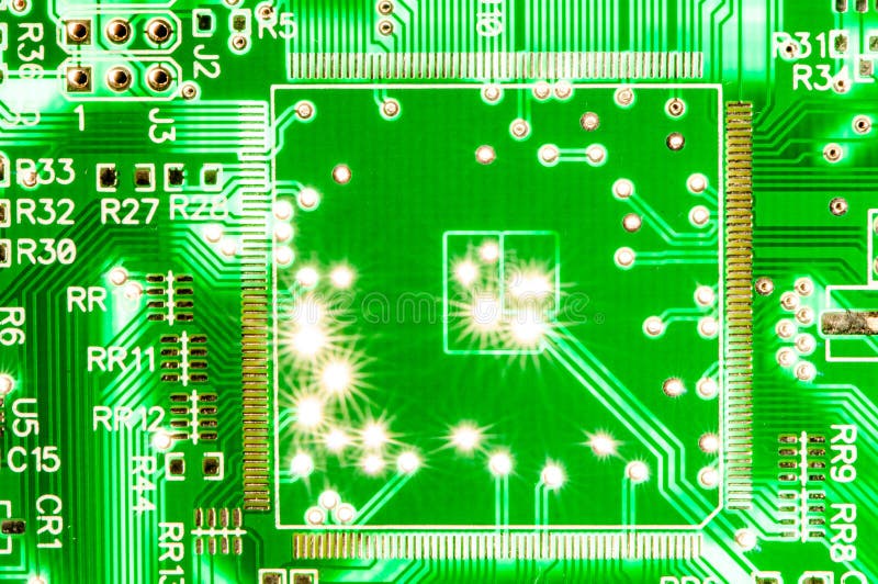 Modern Green PCB Board Background Stock Photo - Image of futuristic ...