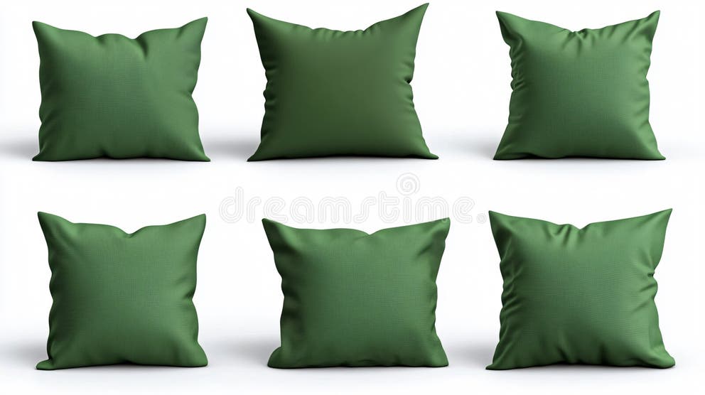 Modern Green Pillow Set Transparent Versions for Interior Design ...