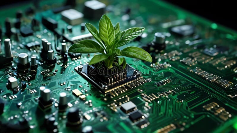 Modern Green Plant Growing on a Computer Stock Footage - Video of ...