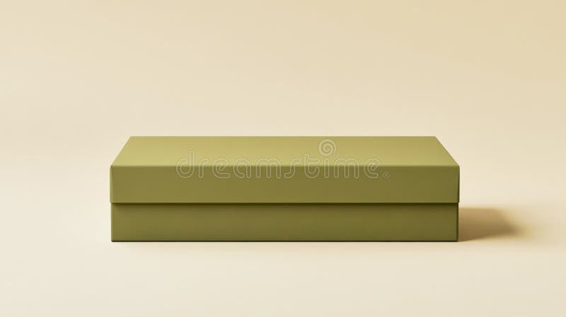 Modern Green Rectangular Packaging Mockup with Smooth Matte Finish on ...