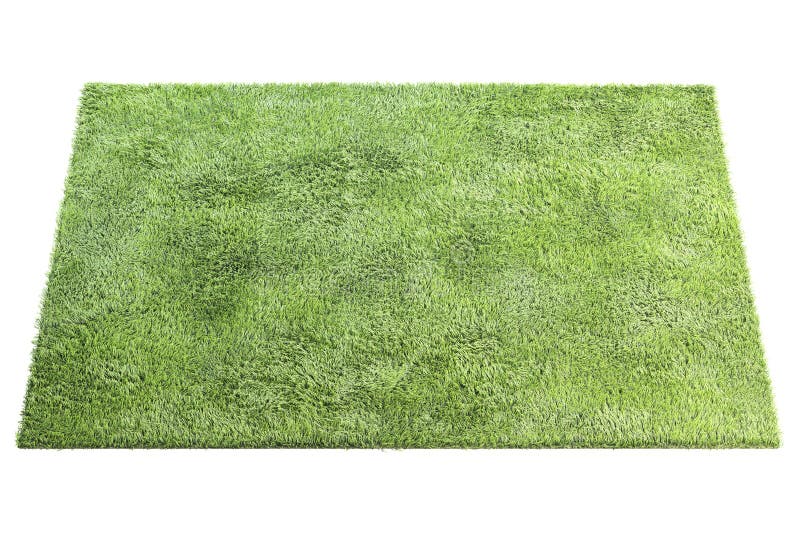 Modern Green Rug with High Pile. 3d Render Stock Illustration ...