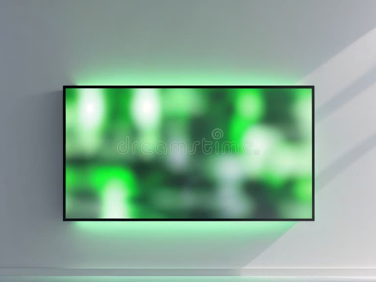 Modern Green Screen Display Mockup on Wall for Digital Content Stock ...