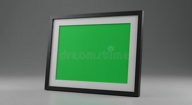 Modern Green Screen Picture Frame Mockup Stock Illustration ...