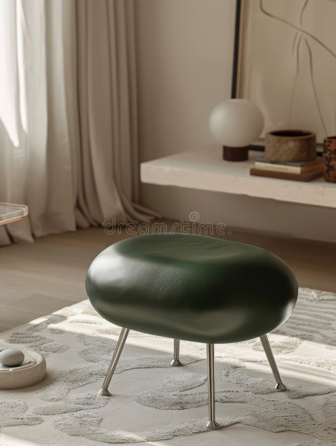 Modern Green Stool Elegant Living Room Setting Stock Photos - Free ...