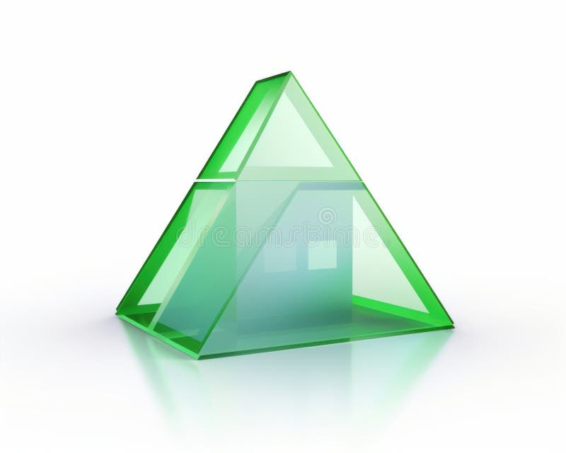 Modern Green Transparent Pyramid Structure - Geometric Design for ...