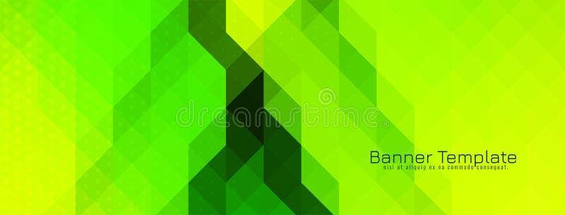 Modern Green Triangular Pattern Mosaic Design Decorative Banner Stock ...