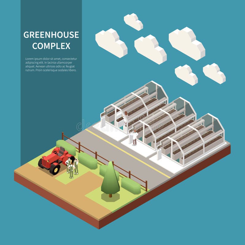 Modern Greenhouse Farming Concept Stock Vector - Illustration of ...