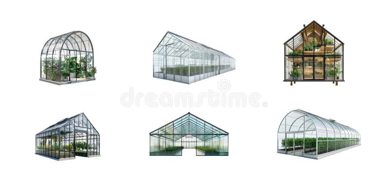 Modern Greenhouse 3d Rendering Front View Isolate Stock Image ...
