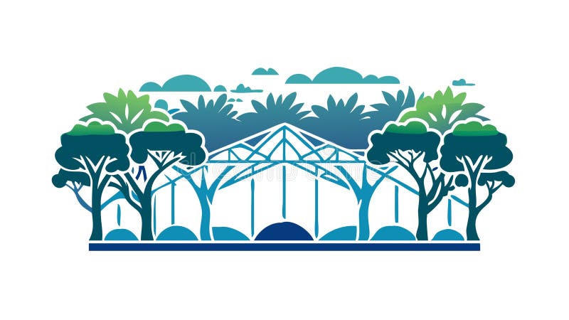 Modern Greenhouse Structure, Bio-Dome Architecture, Vector Design ...