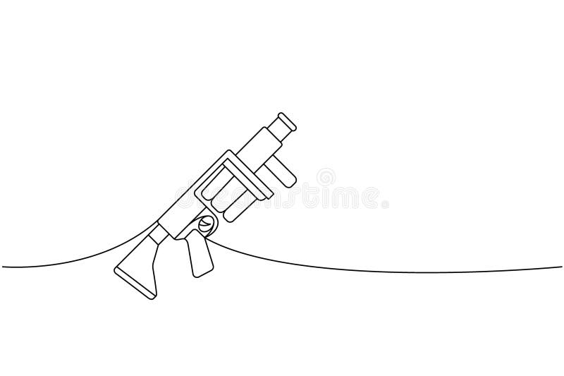 Modern Grenade Launcher One Line Continuous Drawing. Various Modern ...