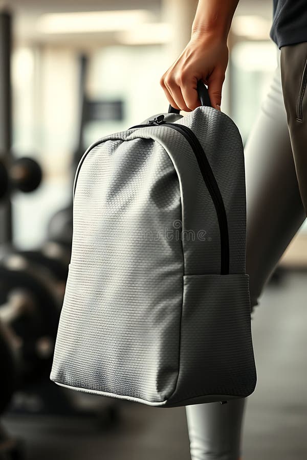 Stylish Grey Gym Backpack for Women Everyday Use Stock Illustration ...