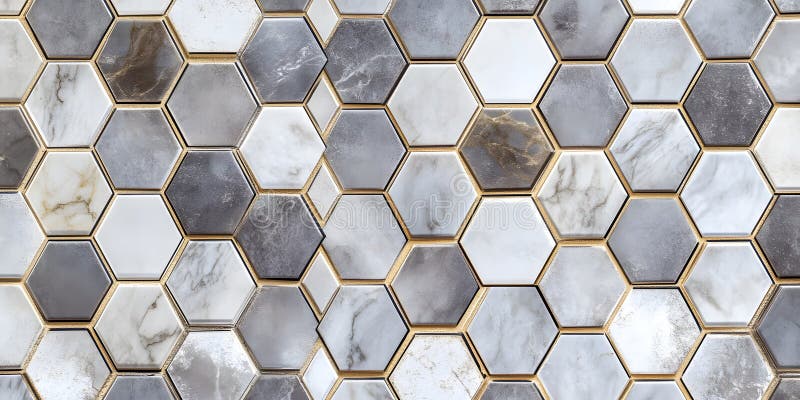 Modern Grey Beige Hexagon Tile Floor Seamless Pattern Stock ...