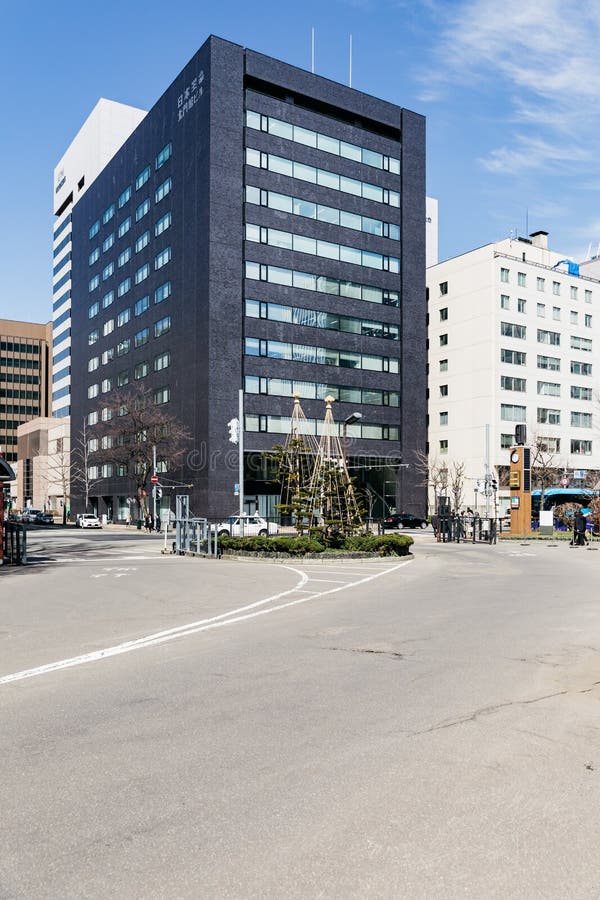 Modern Grey Building Has Rectangle and Square Windows Form with Clear ...