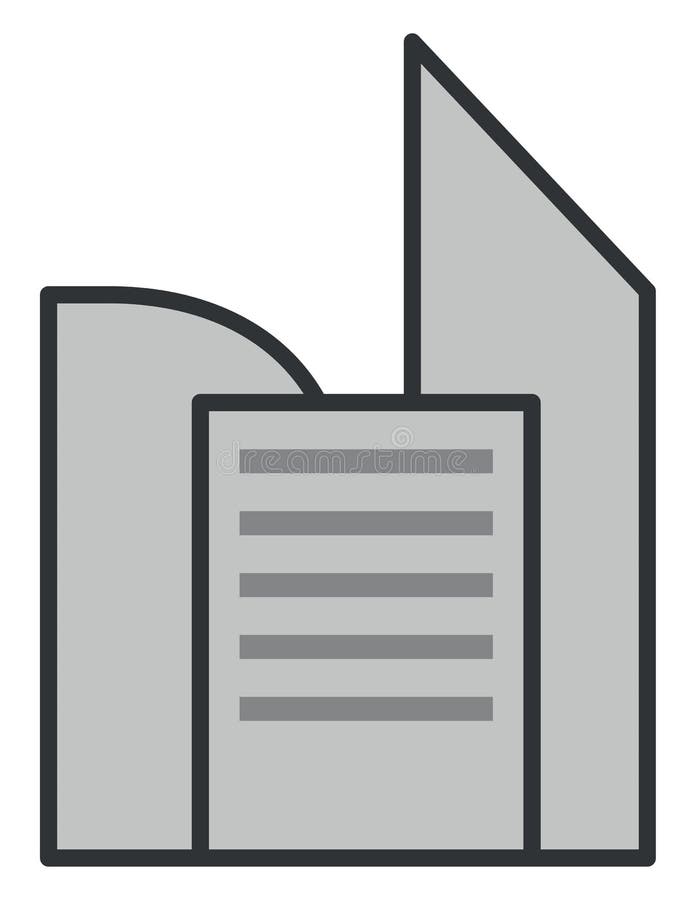 Modern grey building, icon stock vector. Illustration of white - 259790232
