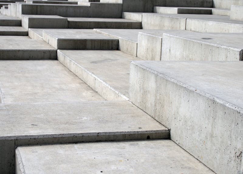 Close Up Modern Grey Concrete Angular Steps in Geometric Angular Shapes ...