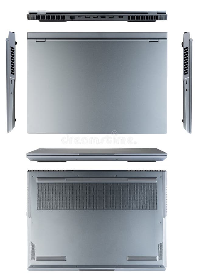 Modern Grey Laptop Different Views Stock Image - Image of front, laptop ...