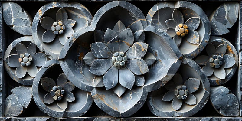 Modern Grey Stone Relief with Textured Surface - Flat View and Top ...