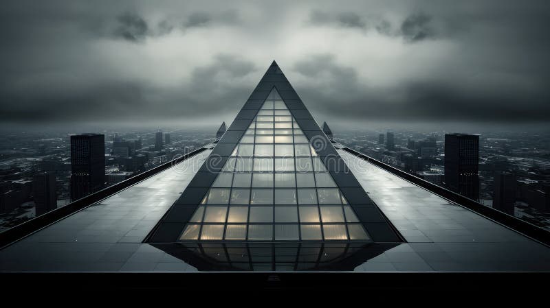 Modern grey triangle stock illustration. Illustration of skyscraper ...