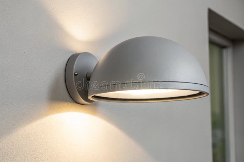 Modern Grey Wall Lamp Interior Empty Wall Style Stock Illustration ...