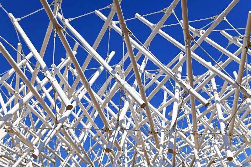 Modern Grid Architecture in the Garden Stock Image - Image of chinese ...