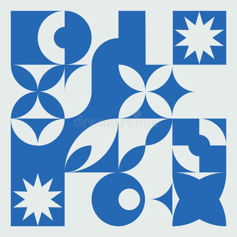 Modern Grid Geometric Shapes, Geometry Grid Pattern Banner in Neo-Geo ...