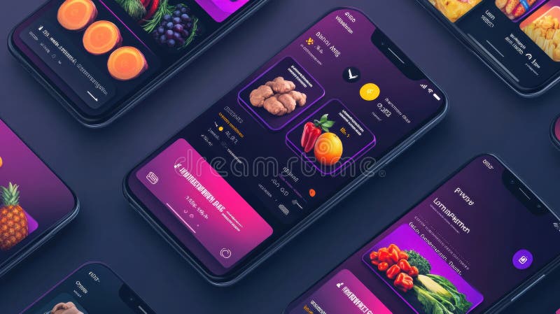 Modern Grocery Shopping App Interface Featuring Elements and Smooth ...