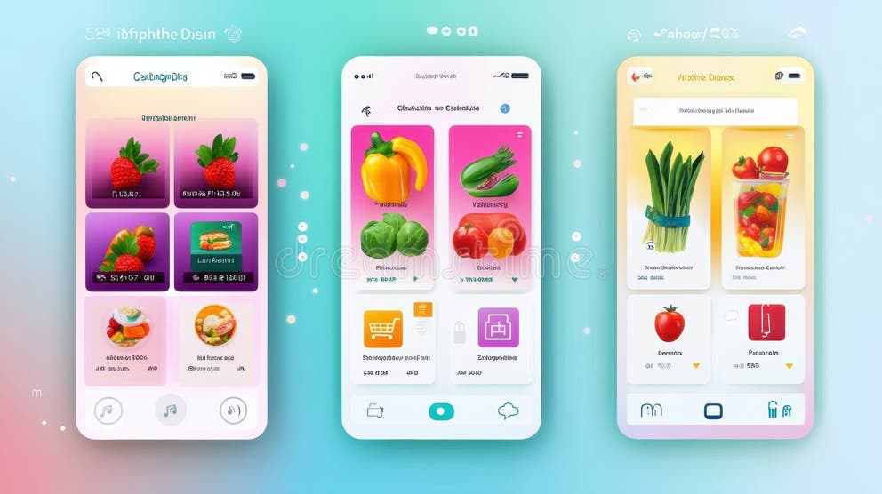 Modern Grocery Shopping App Interface with Sleek Design and User ...