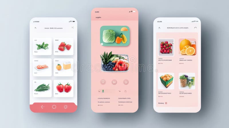 Modern Grocery Shopping Application Interface Featuring Sleek Design ...