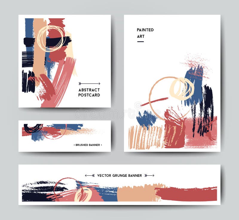 Modern Grunge Brush Postcard Template Stock Vector - Illustration of ...