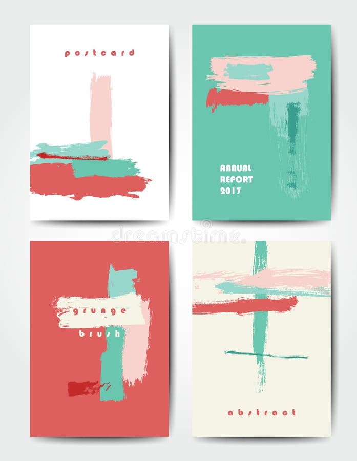 Modern Grunge Brush Postcard Template Stock Vector - Illustration of ...
