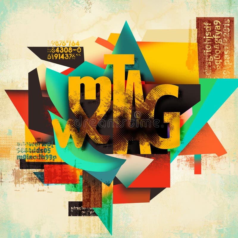 Abstract Modern Grunge Composition with Typo and Textured Elements ...