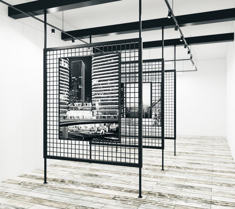 Modern gallery design editorial stock image. Image of real - 106956689