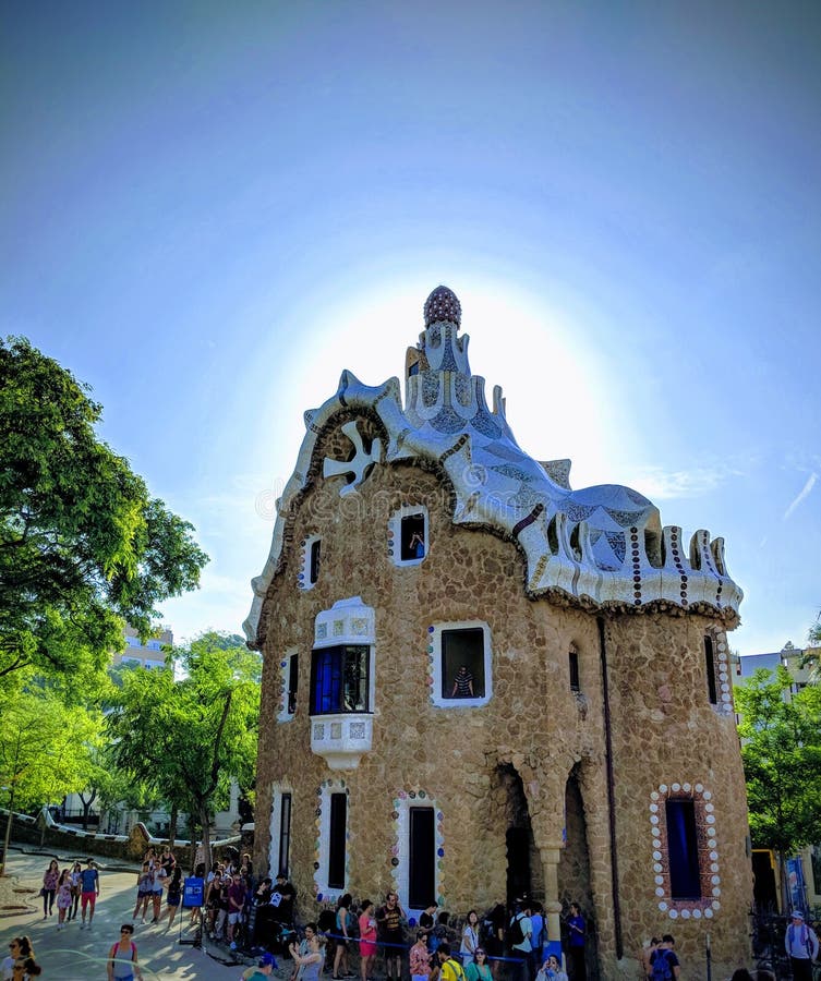 Park guell barcelona editorial stock image. Image of house - 125084504
