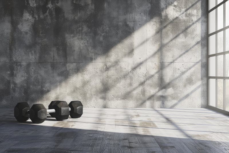 Modern Gym with Dumbbells and Natural Light Stock Image - Image of ...